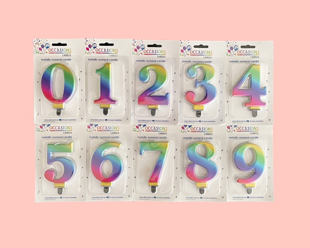 Metallic Rainbow Number Candles – bannos
